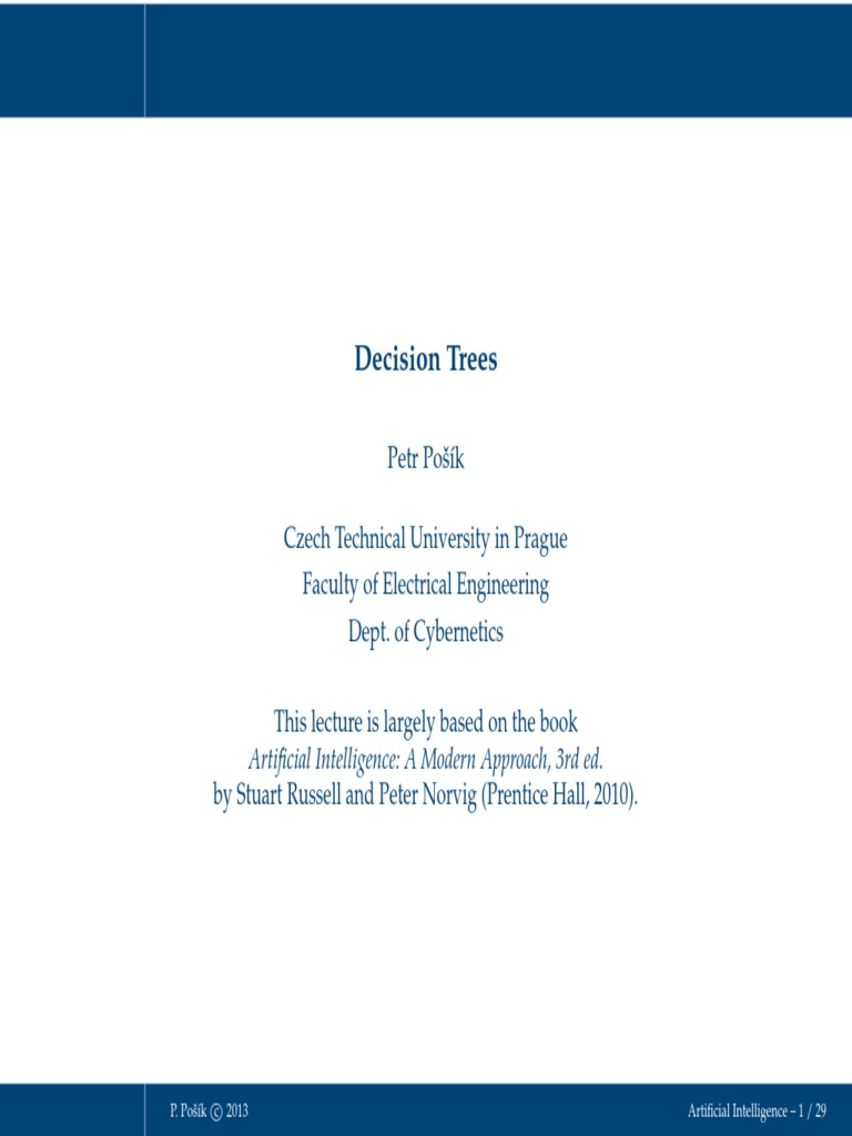 Decision Trees: Artificial Intelligence: A Modern Approach, 3rd Ed | PDF | Statistical ...