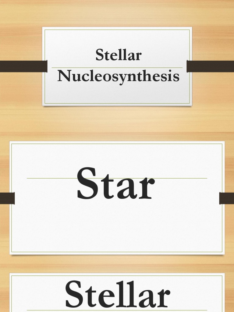 Stellar Nucleosynthesis | PDF