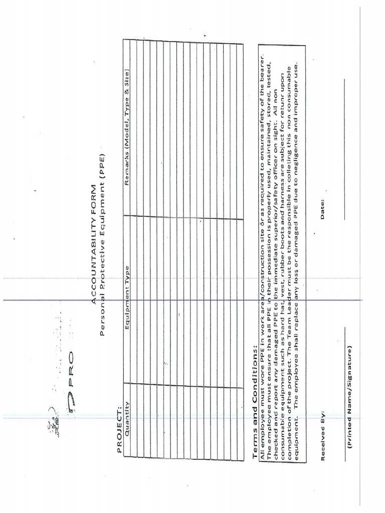 PPE Accountability Form | PDF