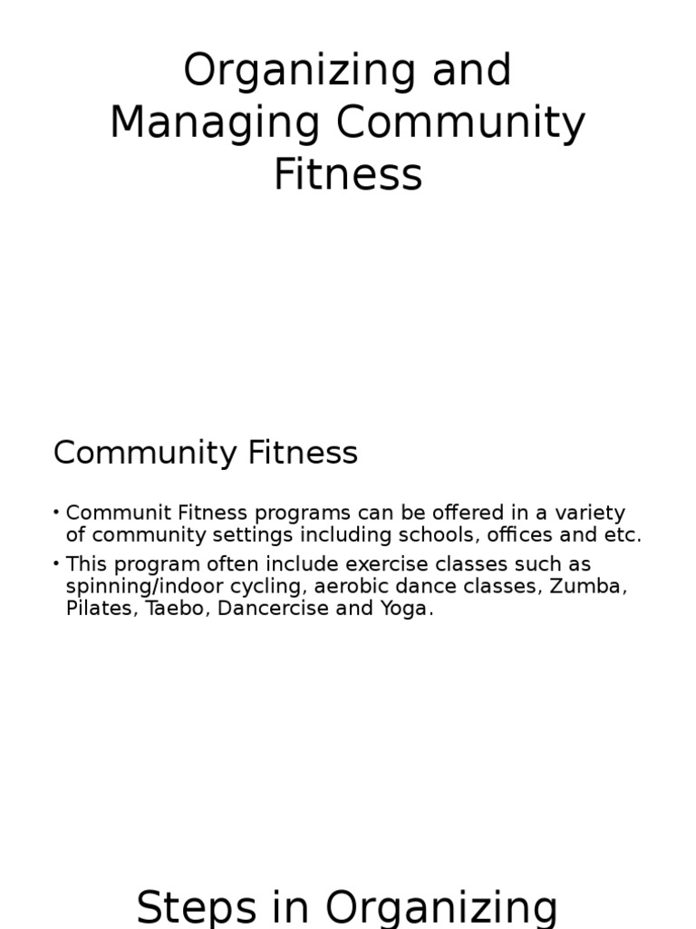 Community Fitness Program Management Guide | PDF