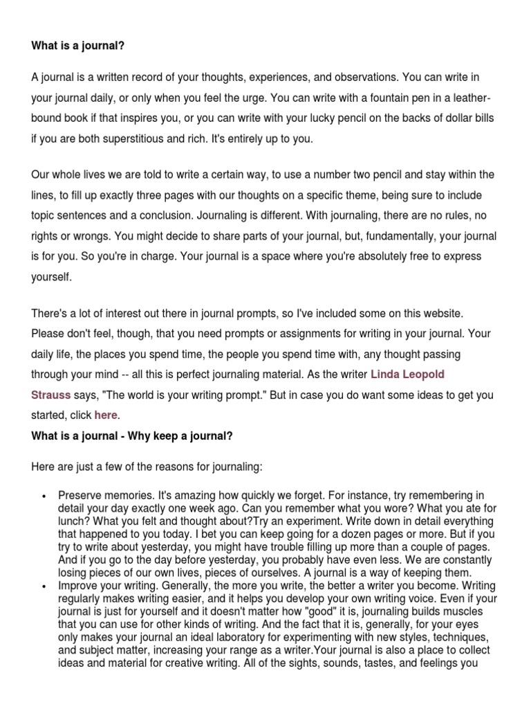 Benefits of Journaling Explained | PDF | Storytelling | Diary
