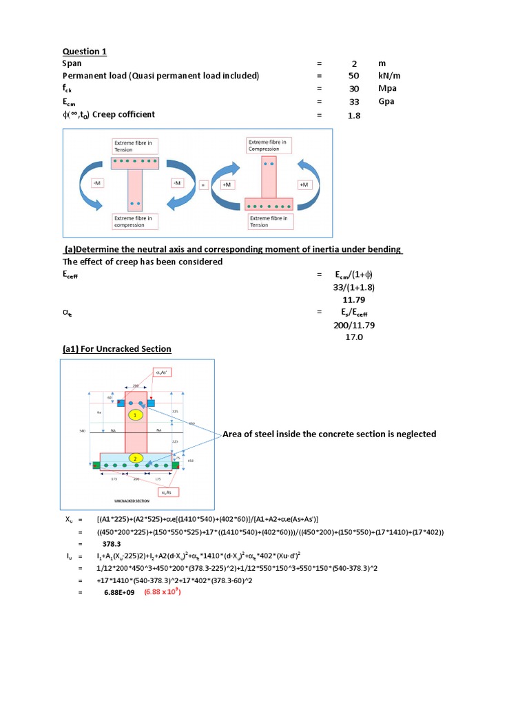 Deflection of T Beam | PDF | Mechanical Engineering | Chemical Product ...