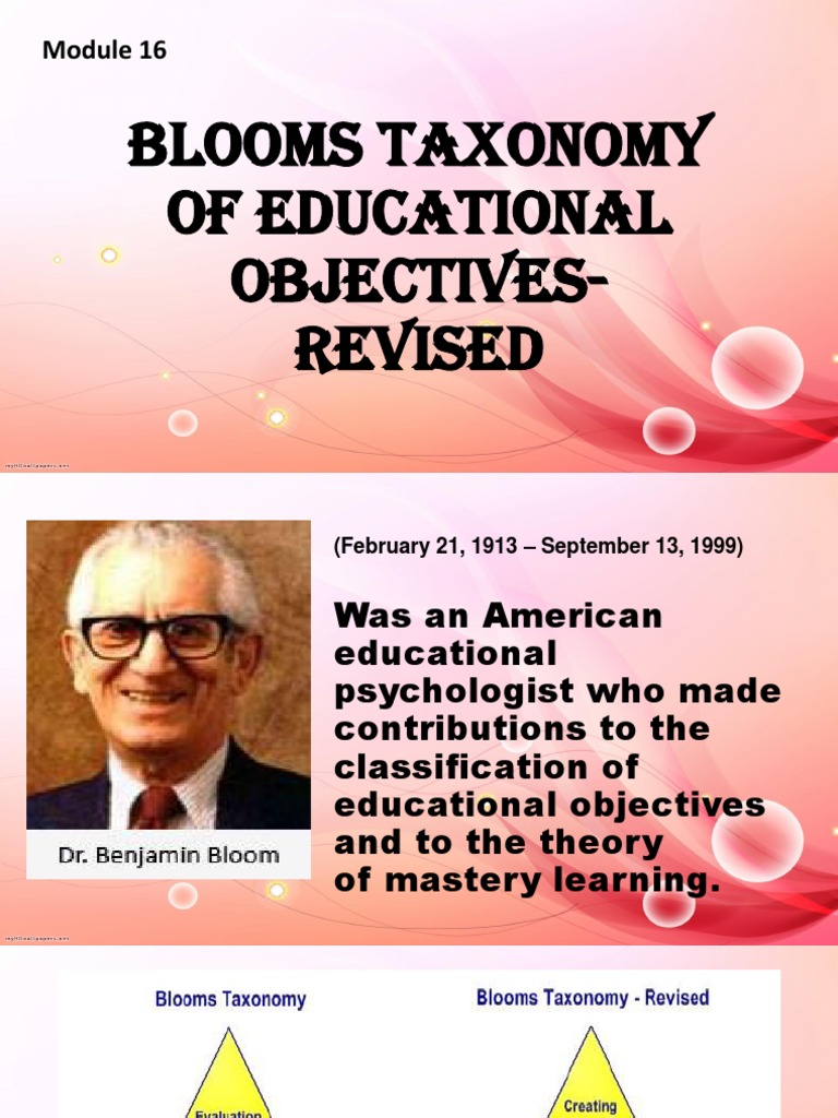 Blooms Taxonomy of Educational Objectives-Revised | PDF | Neuroscience ...