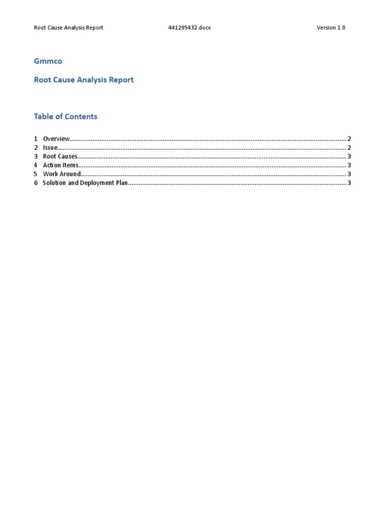 Root Cause Analysis Report Template | PDF | Consensus Decision Making ...