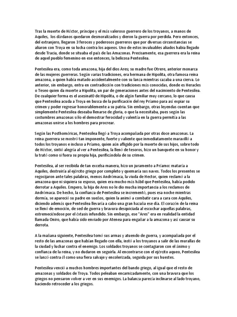 Pentesilea | PDF | Aquiles | Amazonas