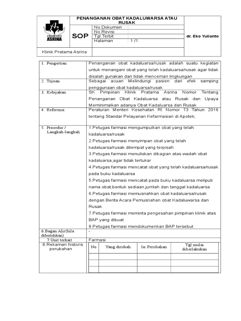 Penanganan Obat Kadaluarsa di Apotek | PDF