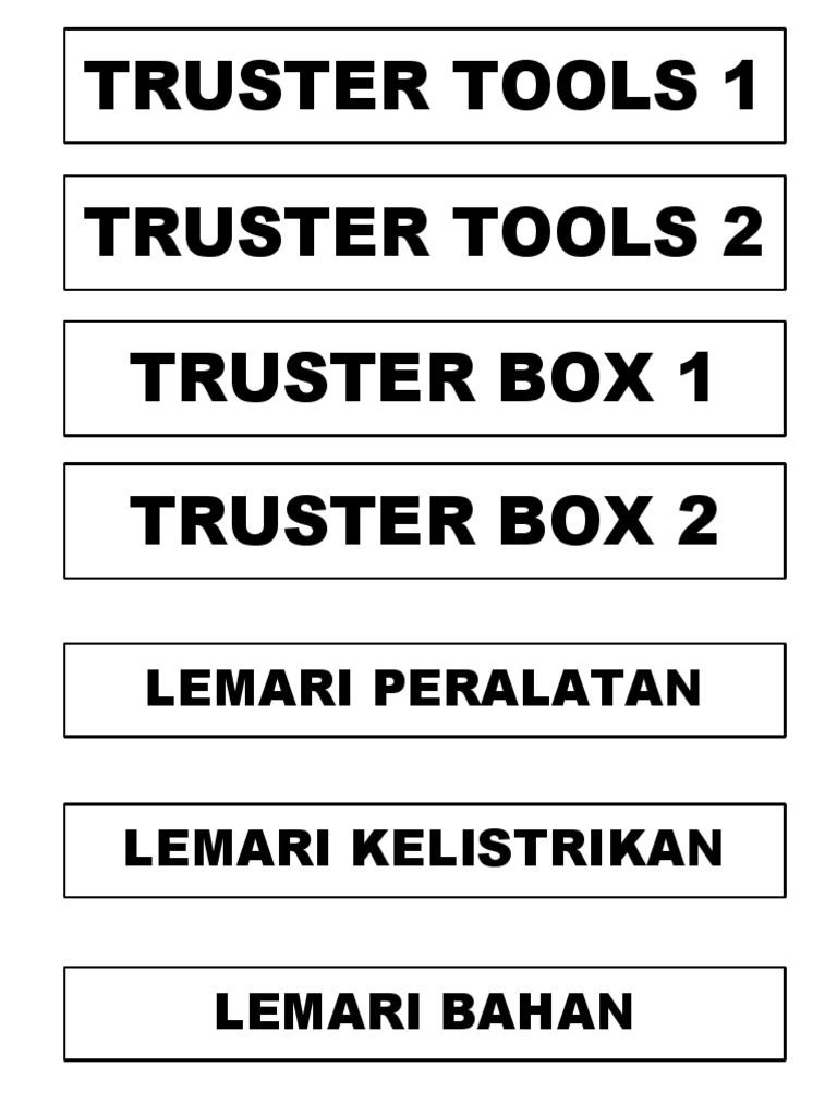 Truster Tools 1 Truster Tools 2 Truster Box 1 Truster Box 2: Lemari ...