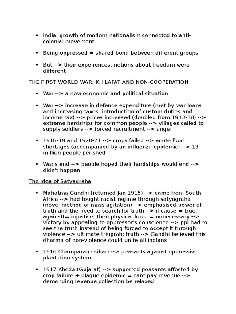 Nationalism in India NOTES | PDF | Mahatma Gandhi | Dalit