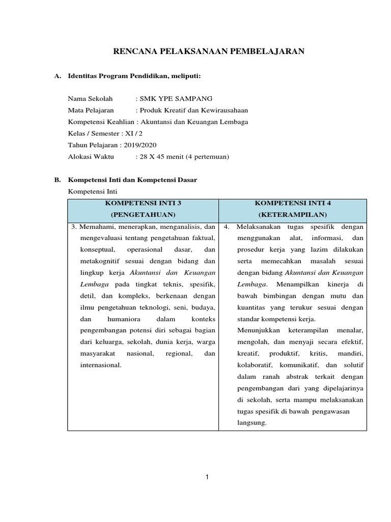 RPP - KD 7 Biaya Produksi | PDF