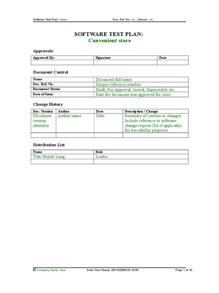 Test Plan Template 02 | Download Free PDF | Software Testing | Unit Testing