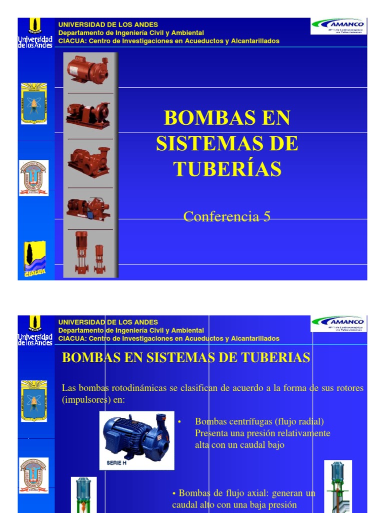 Clasificación de Bombas Rotodinámicas | PDF | Bomba | Hidráulica