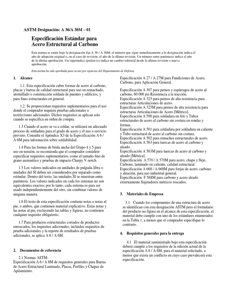 Astm A36 | PDF | Acero | Soldadura