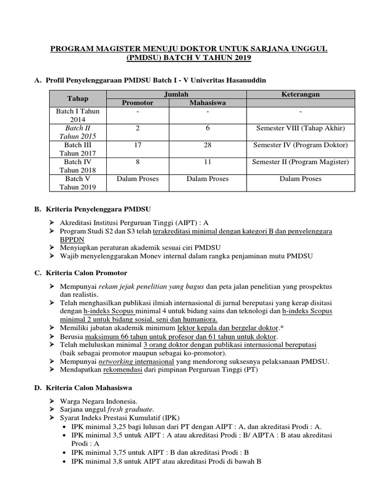 Tahapan PMDSU Batch V 2019 | PDF