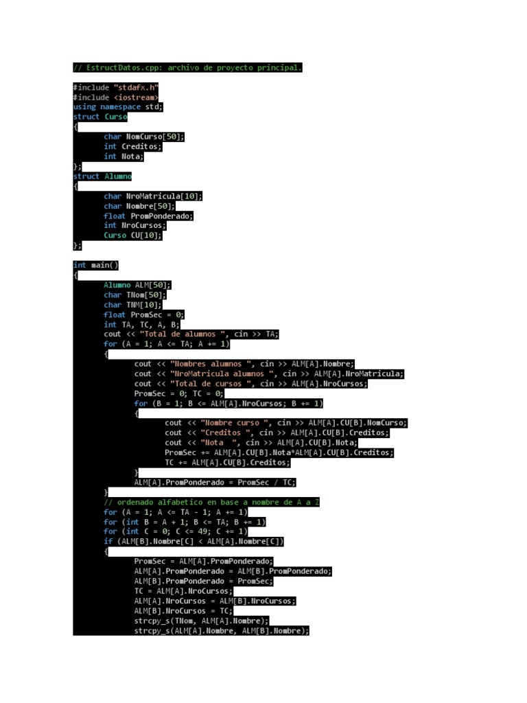 Student Data Management Code | PDF