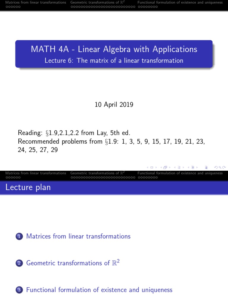 MATH 4A - Linear Algebra With Applications | PDF | Linear Map | Matrix (Mathematics)
