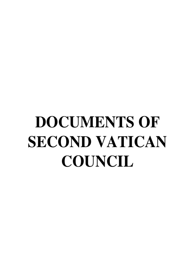 Documents of Second Vatican Council | PDF | Catholic Church | Mass ...