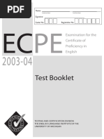 Michigan English Test MET: Sample Questions | PDF | Tests | Test ...