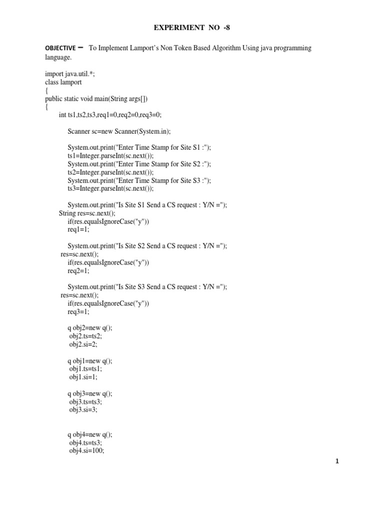 Lamport's Non Token | PDF | Computer Programming | Areas Of Computer ...