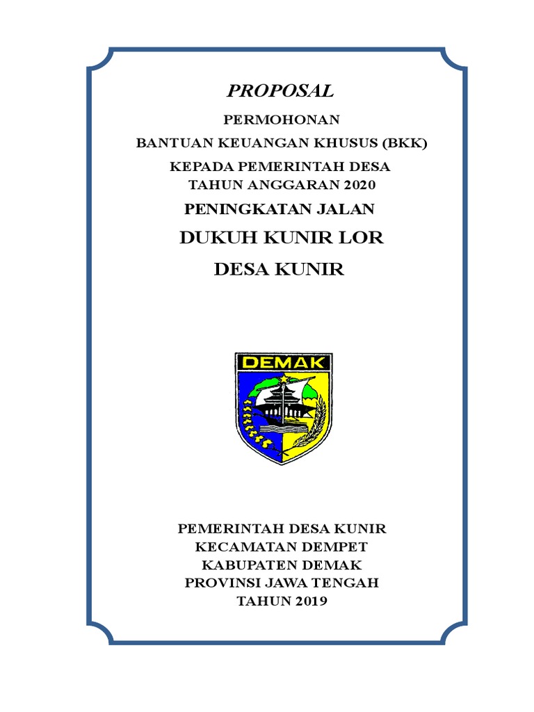 Contoh Proposal Pembangunan Jalan Desa | PDF