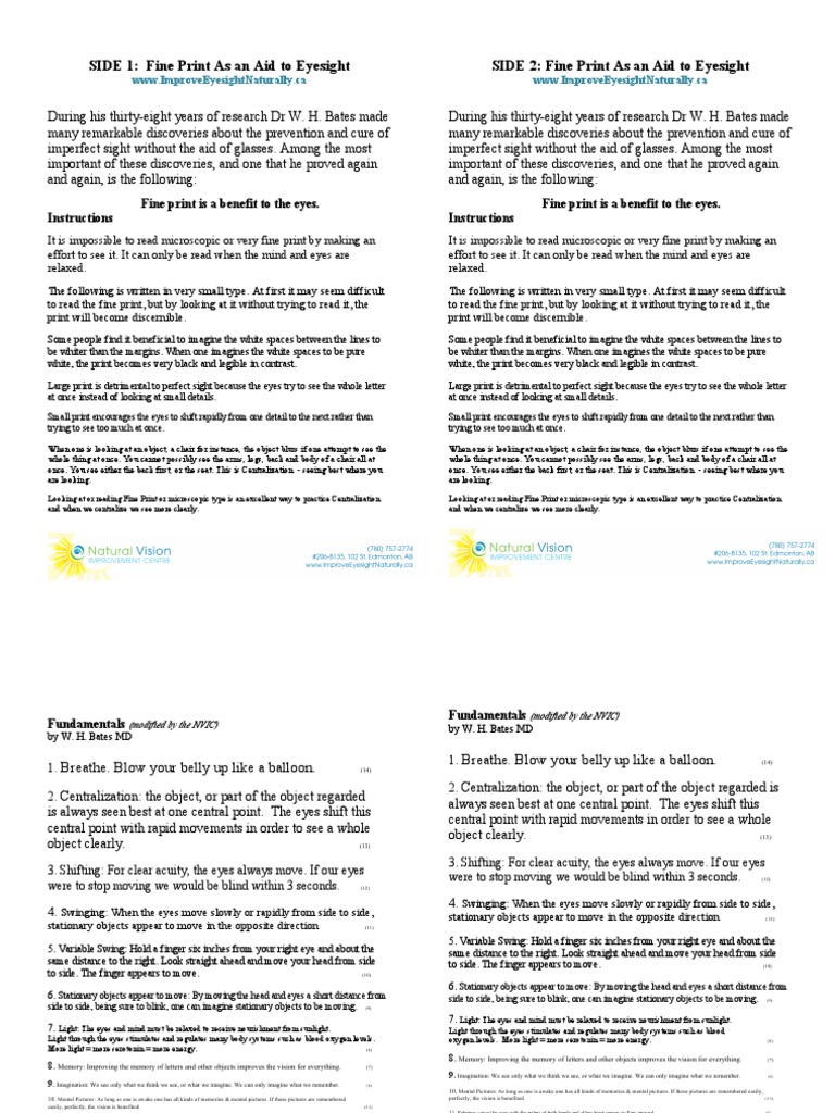 Fine Print As An Aid To Eyesight | Download Free PDF | Memory ...
