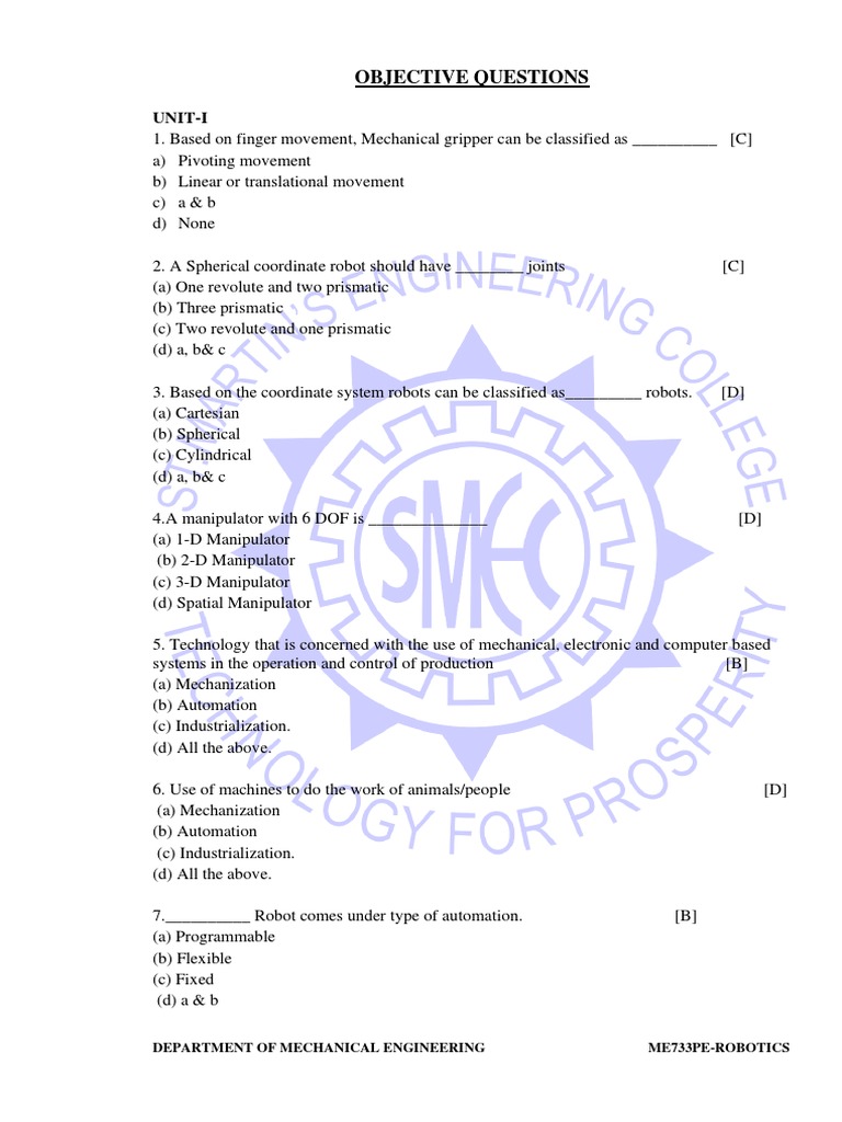 7 - C - Objective Questions Unit Wise-20 | PDF | Lagrangian Mechanics ...