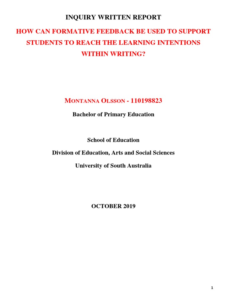 Inquiry Project Report - Final | PDF | Teachers | Mentorship
