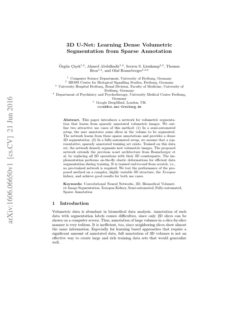 3D U-Net: Learning Dense Volumetric Segmentation From Sparse Annotation ...