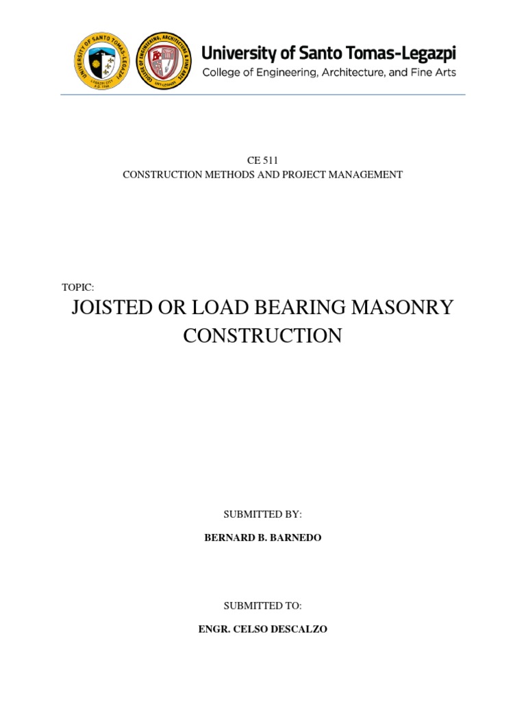 Joisted or Load Bearing Masonry Construction | PDF | Masonry | Wall