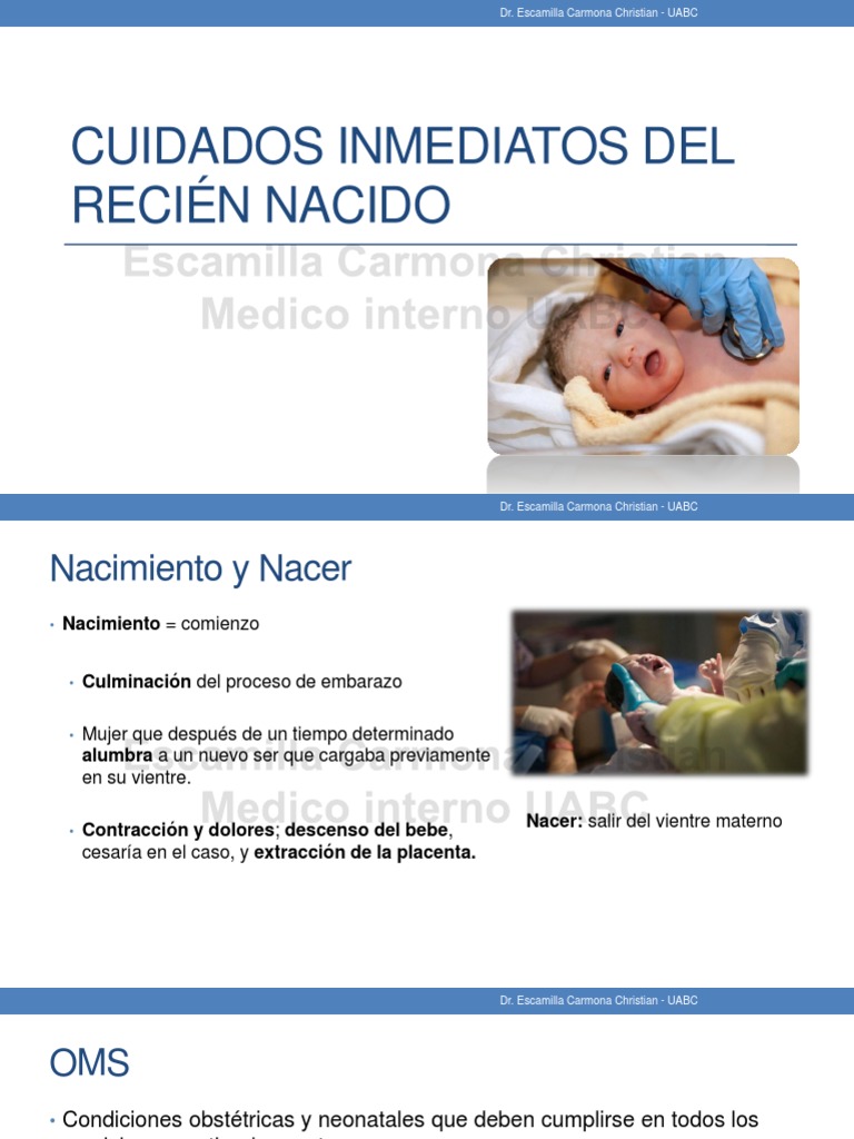Cuidados Inmediatos Del Recién Nacido | PDF | Parto | Sistema respiratorio