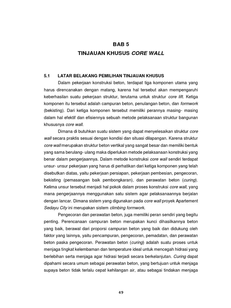 Pekerjaan Core Wall | PDF