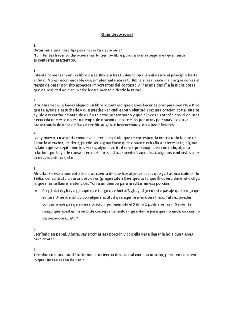 Guía para un Devocional Diario | PDF