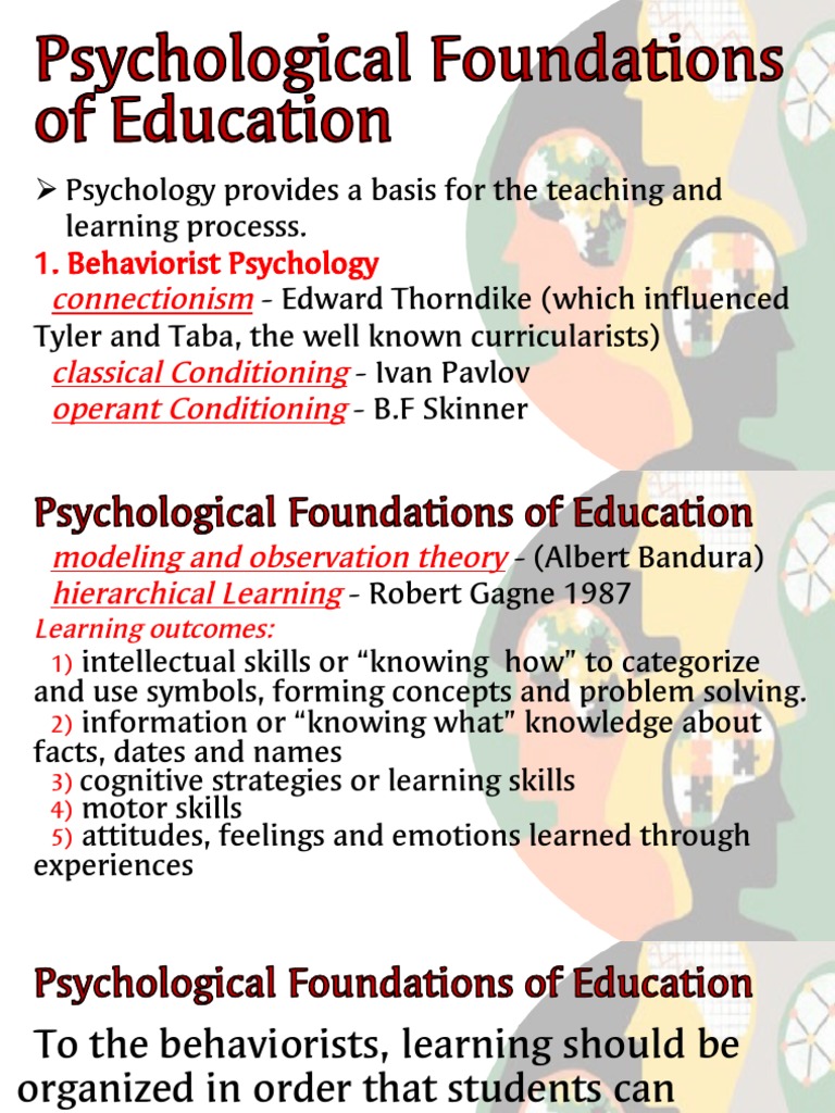 Psychological Foundations of Education: An Overview of Behaviorist ...