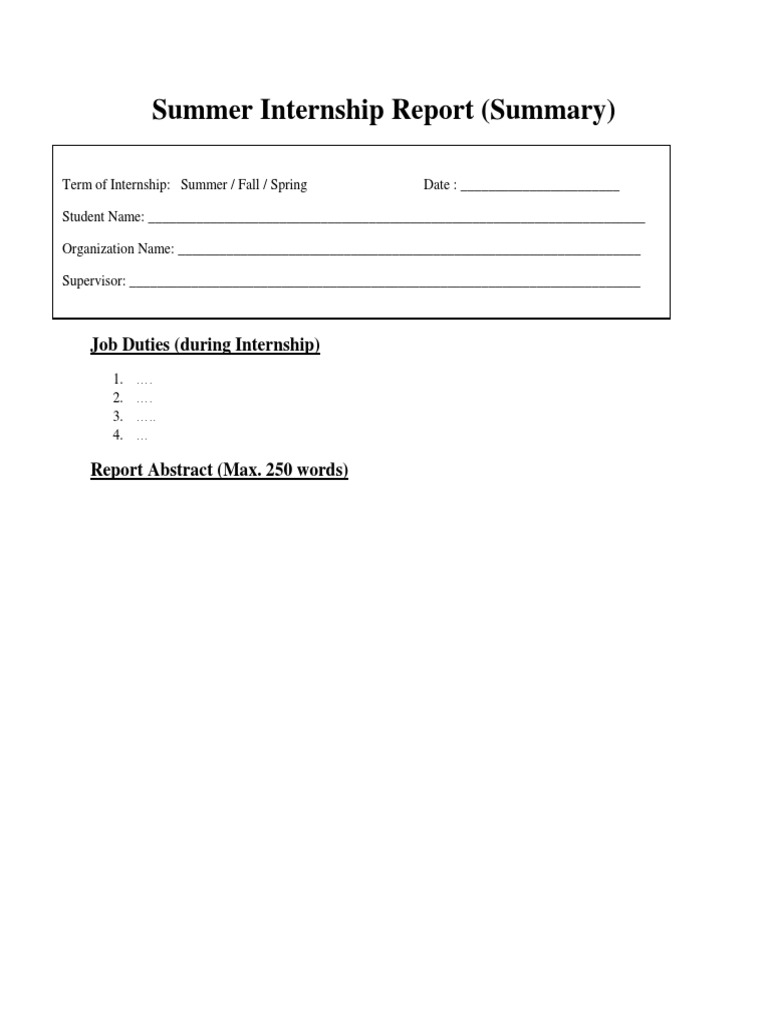 Internship Summary Report | PDF