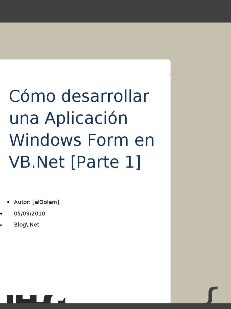Cómo desarrollar una aplicación Windows Form en VB | Microsoft Visual ...