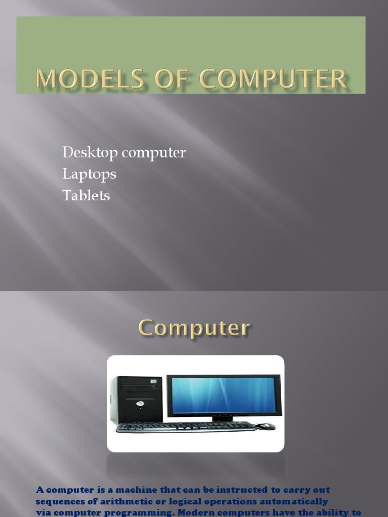 Modles of Computer | PDF