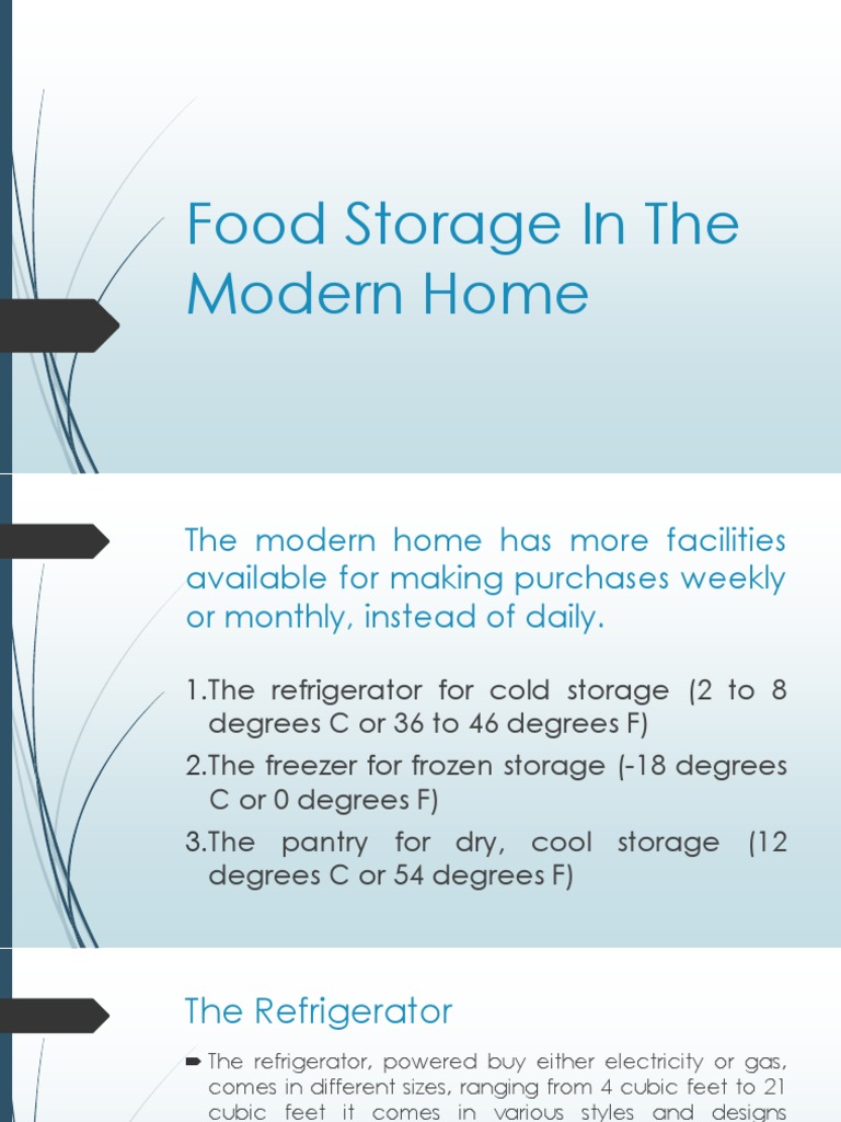 Food Storage in The Modern Home | PDF | Refrigerator | Home Appliance