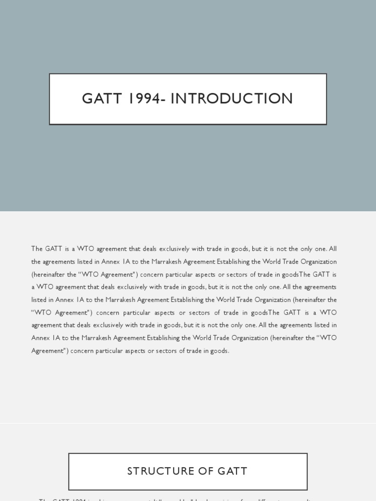 Gatt 1994-Introduction | PDF | World Trade Organization | General ...