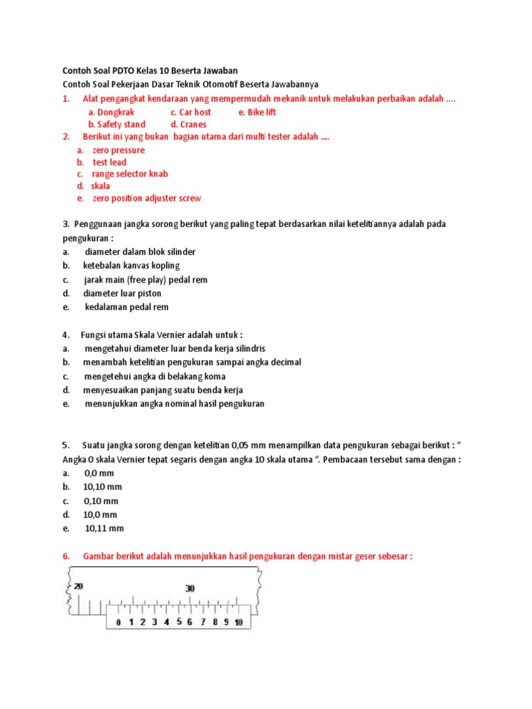 Contoh Soal PDTO Kelas 10 Beserta Jawaban | PDF