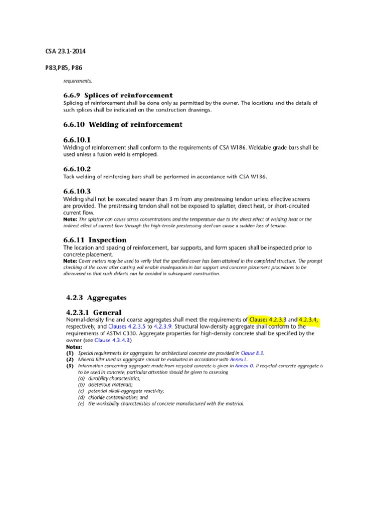 CSA 23.1 Specs | PDF