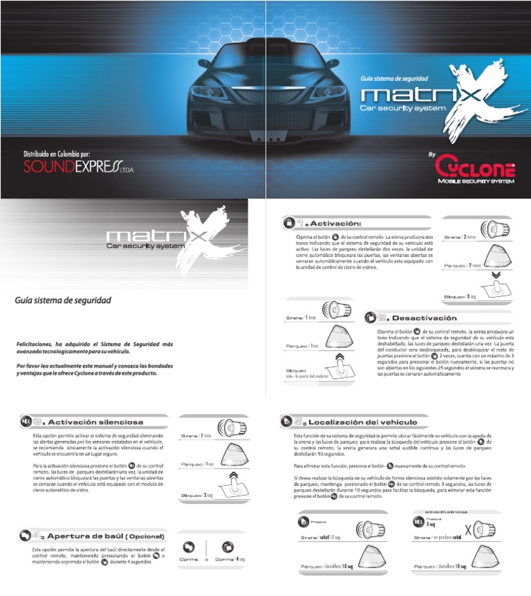Manual de Usuario Matrix Calle Modelo V2D PDF | PDF