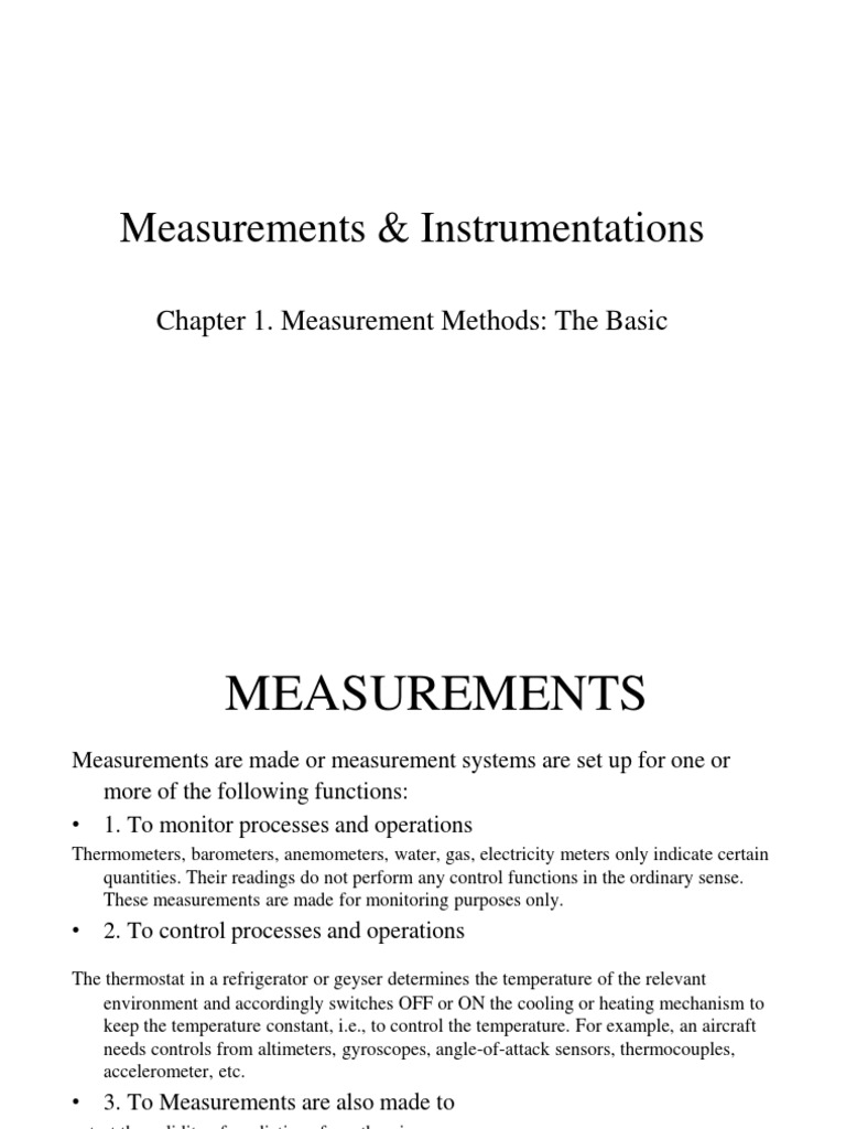 Measurements & Instrumentations: Chapter 1. Measurement Methods: The ...
