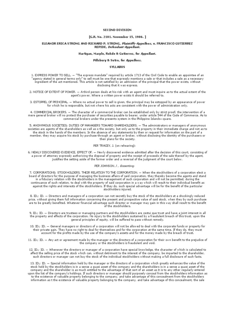 Strong Vs Repide | PDF | Stocks | Board Of Directors