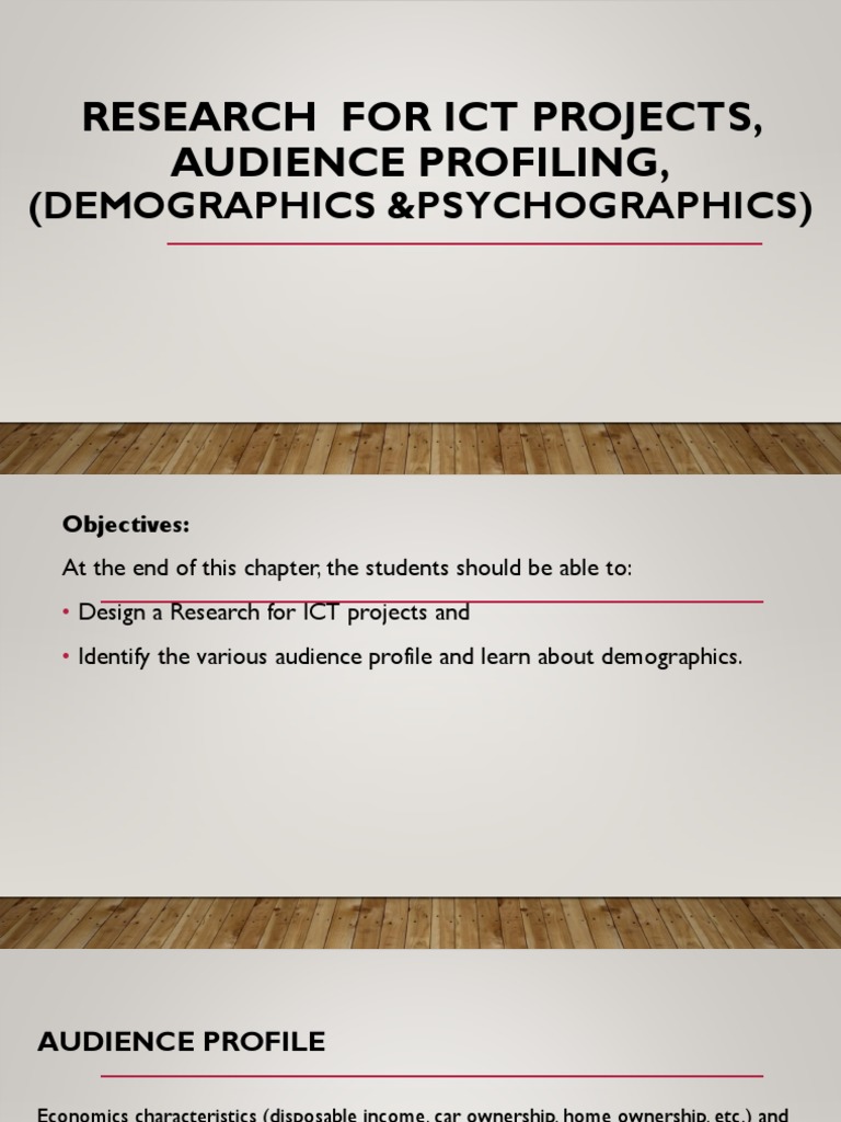 Research For An Ict | PDF | Market Segmentation | Target Audience