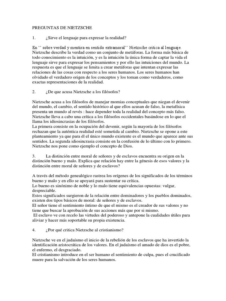 Nietzsche: Crítica a la Verdad y Moral | PDF | Friedrich Nietzsche | Verdad
