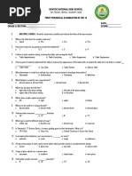 1st Quarter Exam in FBS | PDF | Restaurants | Foodservice