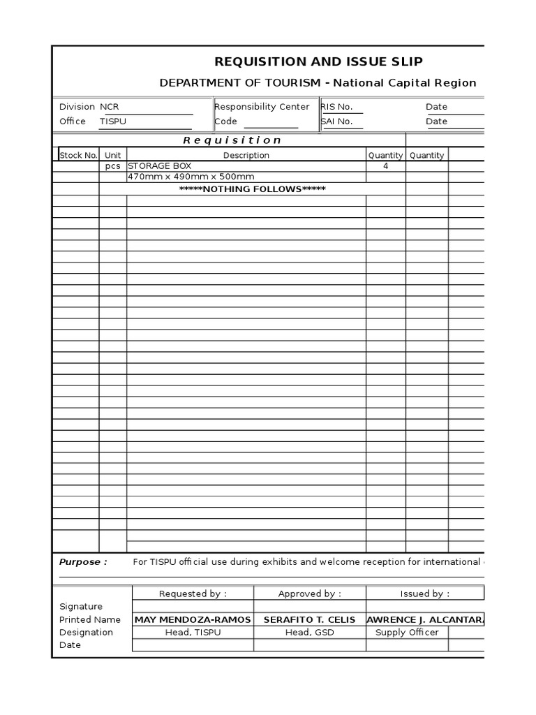 REQUISITION AND ISSUE SLIPS | PDF | Metro Manila