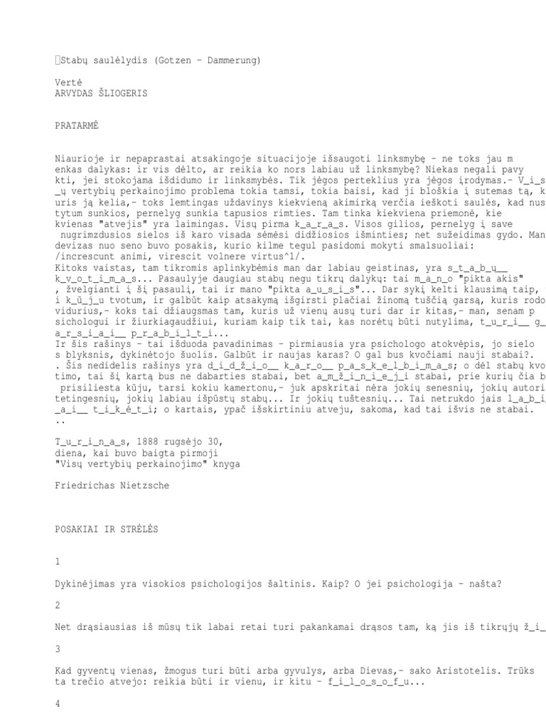 Nyce, Frydrichas - Stabu Saulelydis | PDF