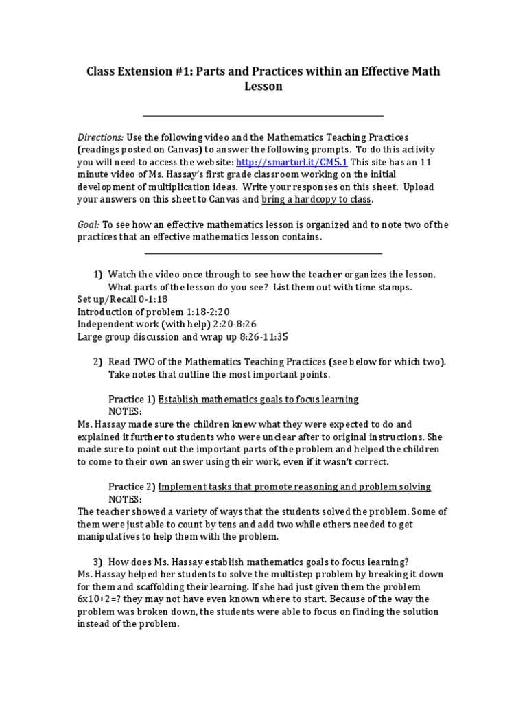 Class Extension 1 - Ms | Download Free PDF | Educational Psychology ...