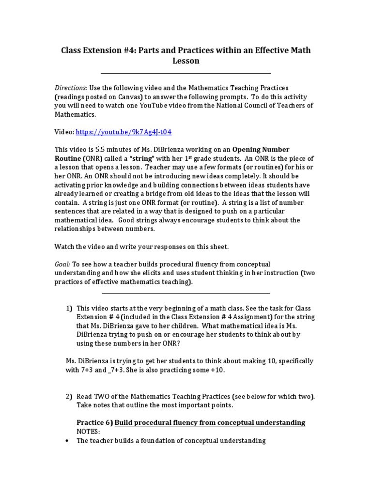 Class Extension 4 - Ms | PDF | Teachers | Learning