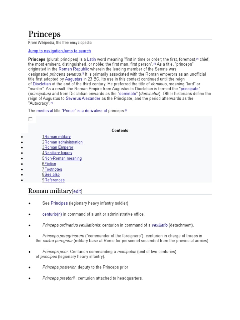 Princeps | PDF | Roman Empire | Augustus